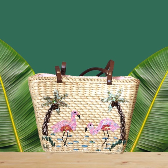 Cappelli Straworld | Bags | Ec Vintage Cappelli Straworld Embroidered ...